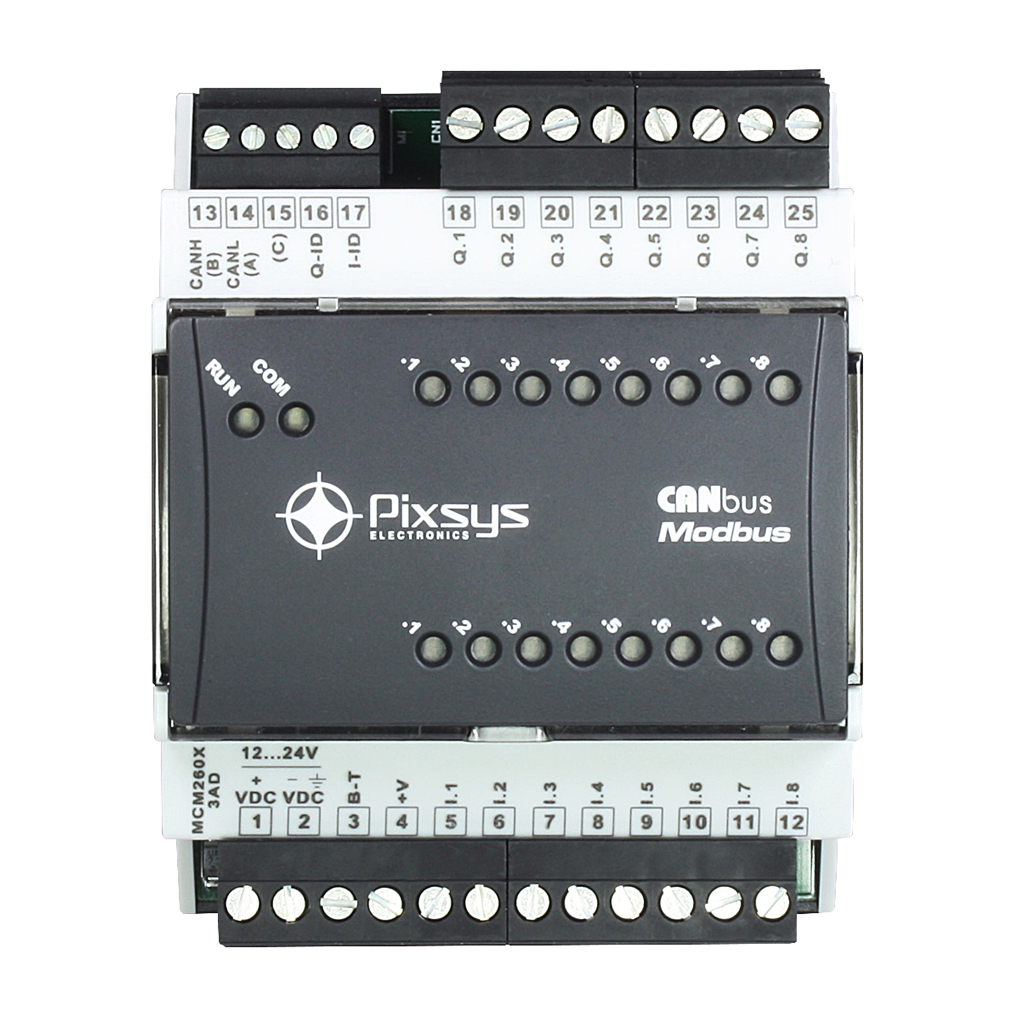 MCM260X-2AD Modbus RTU/CANOpen, 16 x Di (2 x Ai 2 over D.I. 2/3 alleen 10V) | Vedotec B.V.